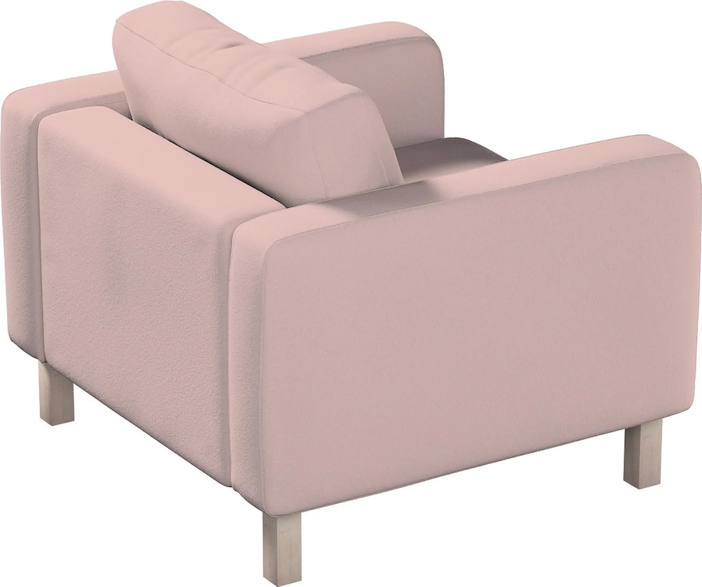 Potah na křeslo IKEA Karlstad, krátký barva růžová látka pletený vzor