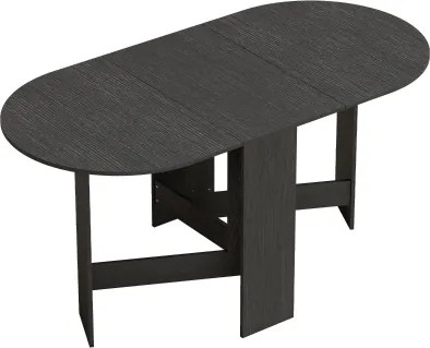 HOMCOM skládací stůl do kuchyně s vyklápěcími deskami, oválný skládací kuchyňský stůl, moderní styl 163 x 80 x 75 cm, černý