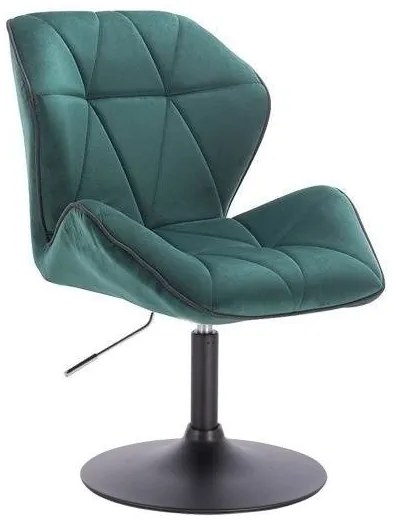 LuxuryForm DESIGN Otočná židle MILANO MAX VELUR na černém talíři - zelená