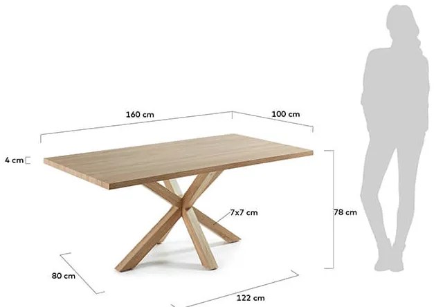 Jídelní stůl arya table 160 x 100 cm přírodní MUZZA