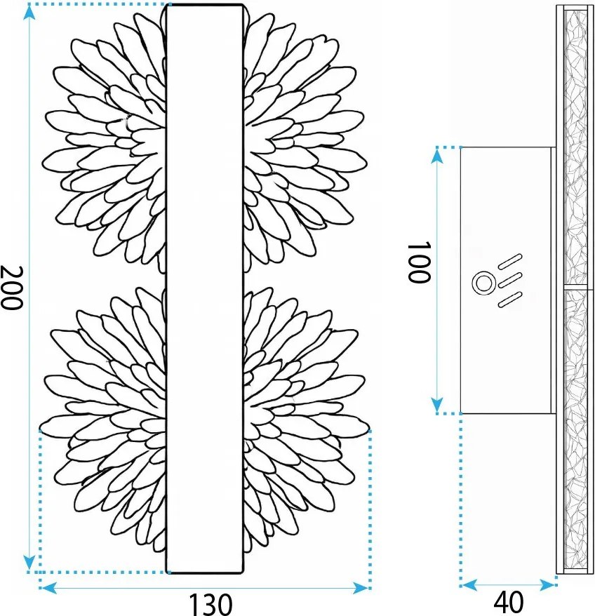 Toolight Toolight, LED nástěnné svítidlo, 6W, 500lm, 4000K, G147-2W, zlatá matná, OSW-04703