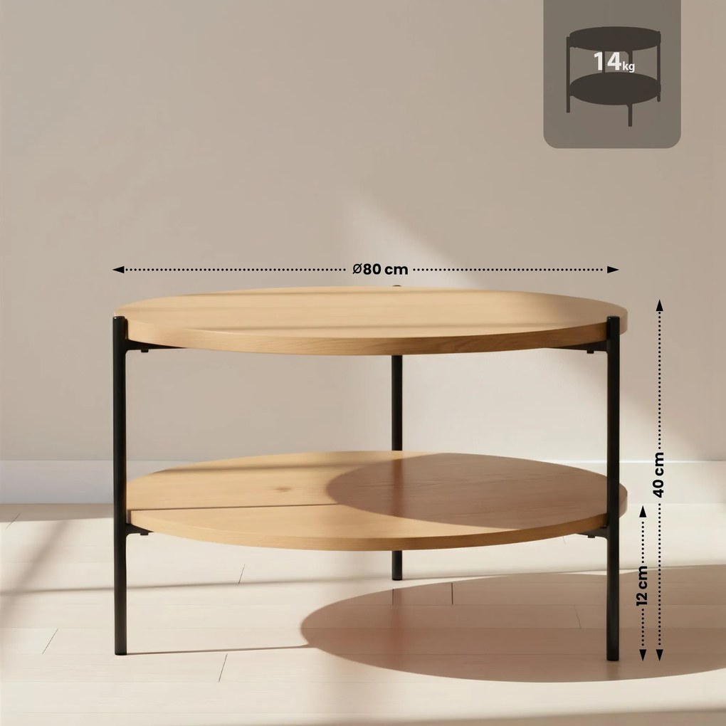 Konferenční stolek Edduma 80 cm – přírodní