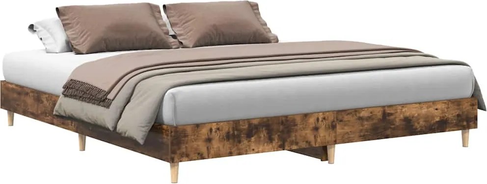 Rám postele bez matrace kouřový dub 160x200cm kompozitní dřevo 3329034