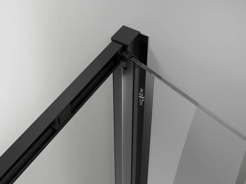 Mexen Exo, skládací sprchová kabina, dveře 110 cm + boční stěna 110 cm, transparentní sklo, černá, 816-110-110-70-00