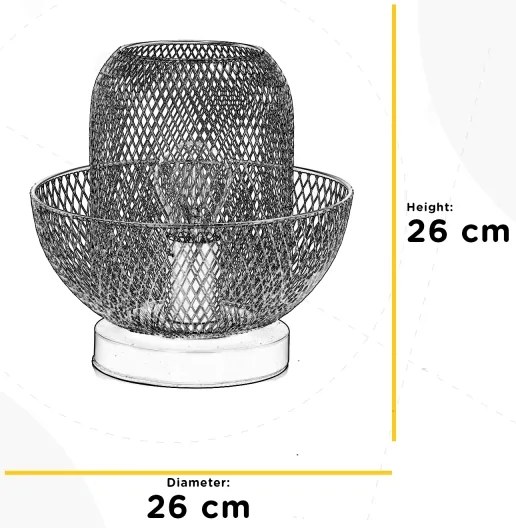 ONLI - Stolní lampa ZAIR 1xE27/22W/230V černá/stříbrná