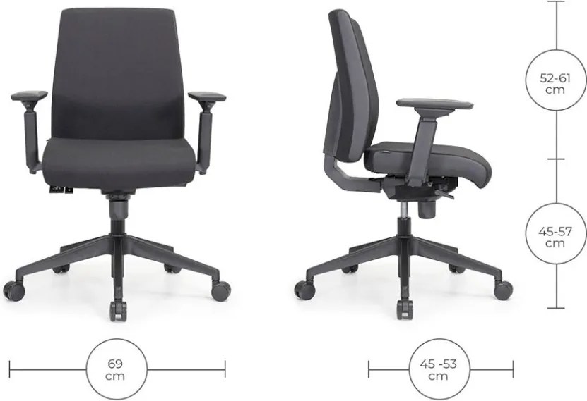 Ergonomická kancelářská židle MOSH Elite T3 - černá