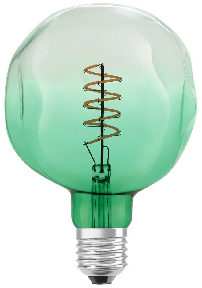 Zelená vintage LED žárovka E27 4,5 W GLOBE, teplá bílá
