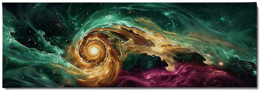 Obraz na plátně - Galaxie Cosmeo FeelHappy.cz Velikost obrazu: 150 x 50 cm