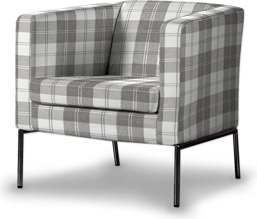 Potah na křeslo IKEA Klappsta barva šedá látka pletený vzor, vzorované