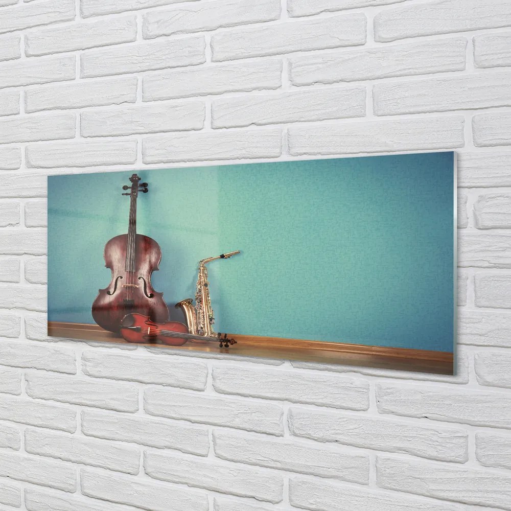 akrylový obraz housle trubka 120x60 cm