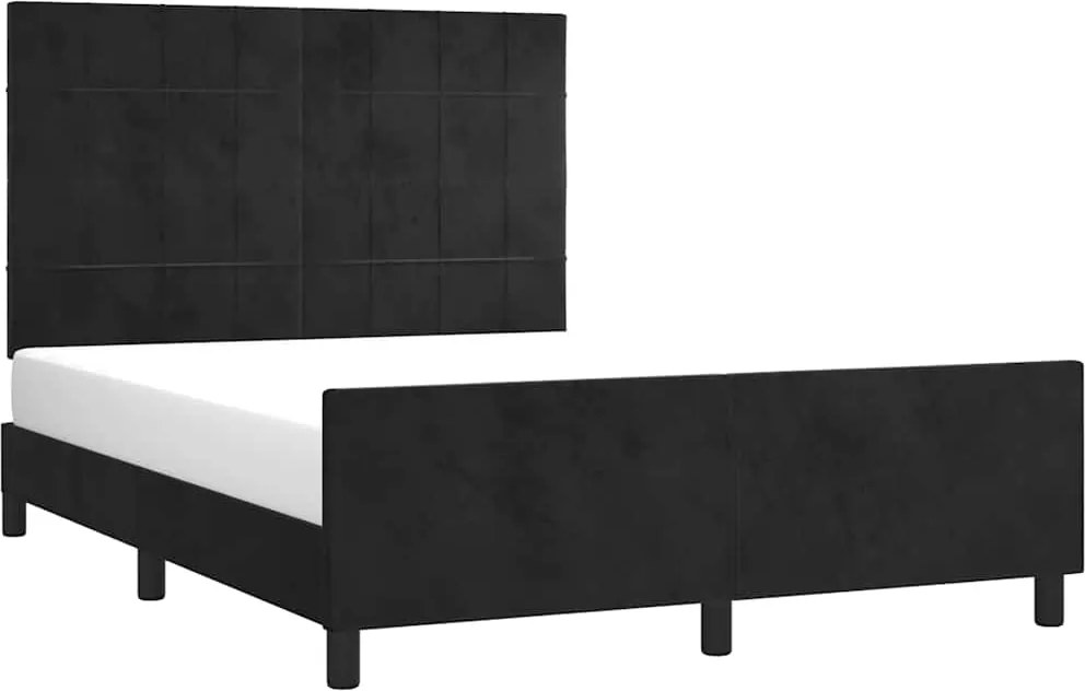 Rám postele bez matrace černý 140 x 200 cm samet 3125759