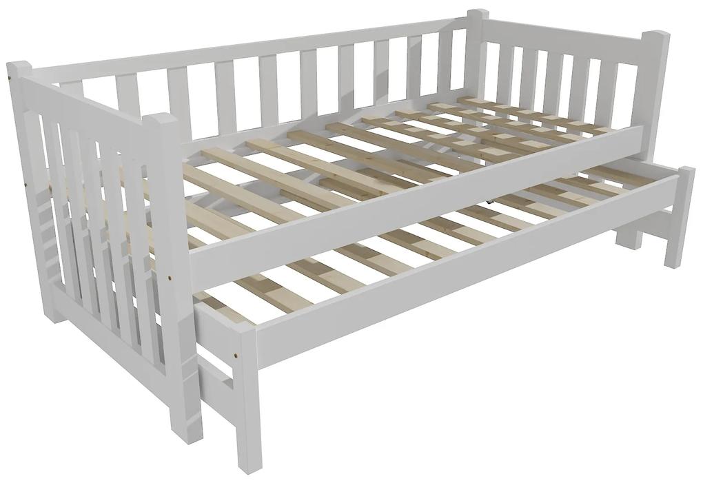 Vomaks Dětská postel s výsuvnou přistýlkou DPV 002 Rozměr: 80 x 180 cm, Barva: barva bílá