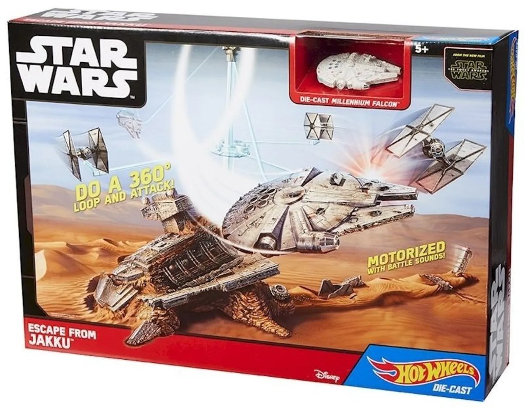 Hot wheels sw millenium falcon - síla se probouzí, mattel cgn32