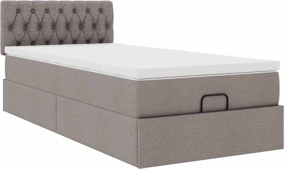 Osmanský postel s matrací taupe 100x200 cm textil 3311522
