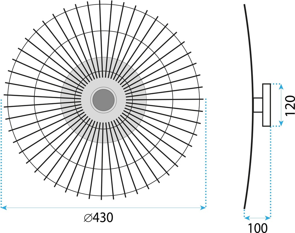 Toolight Boho, nástěnné svítidlo 43cm 1xE27 APP1577-5C, přírodní hnědá, OSW-03904