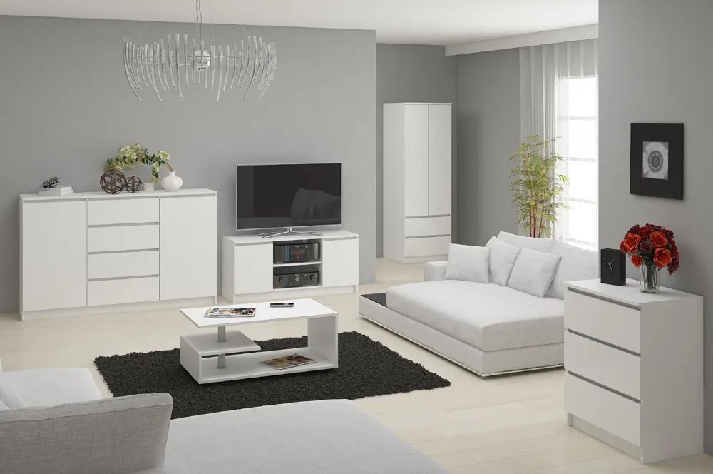 Komoda Houseland Clarity 02 matná bílá