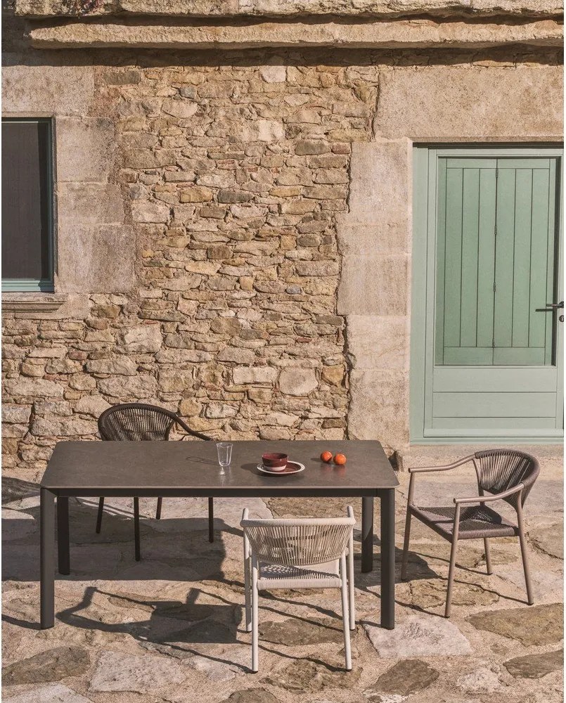Zahradní jídelní stůl s deskou z kamene 100x220 cm Anafi – Kave Home