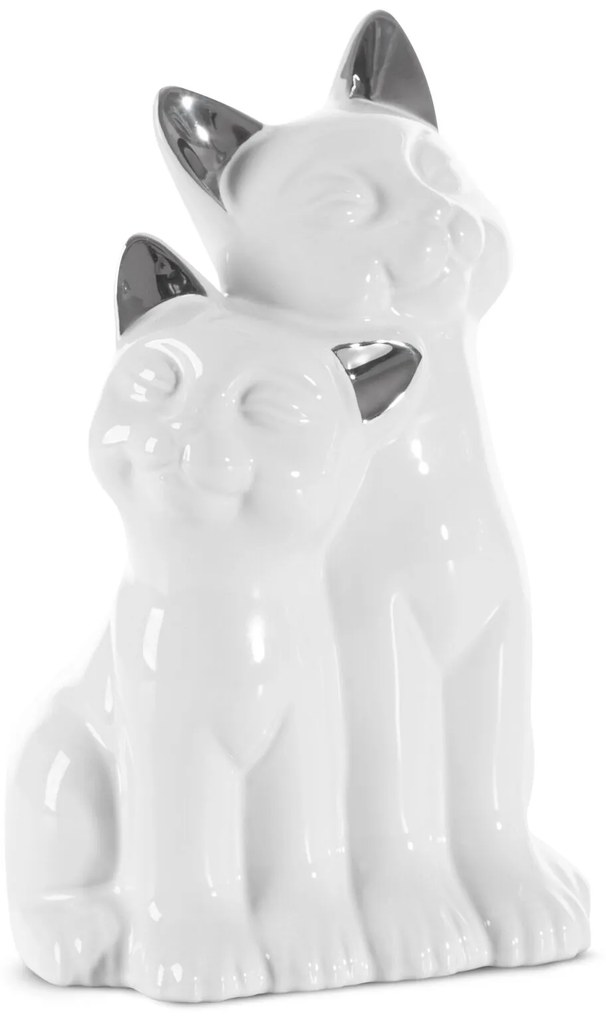 DEKORAČNÍ FIGURKA CAT 14X12X22 CM BÍLÁ
