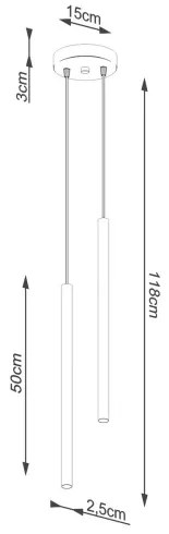 Závěsné svítidlo SOLLUX PASTELO 2 černé G9 2x8W bez žárovky SL.1304