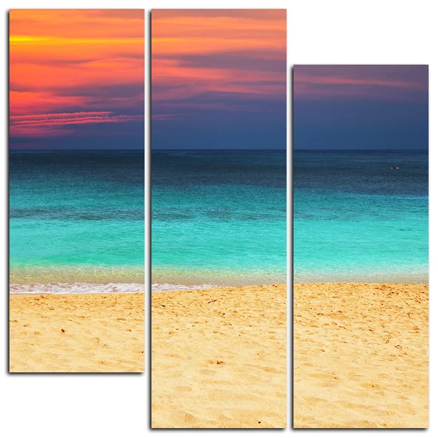 Obraz na plátně - Moře při západu slunce - čtverec 343D (75x75 cm)