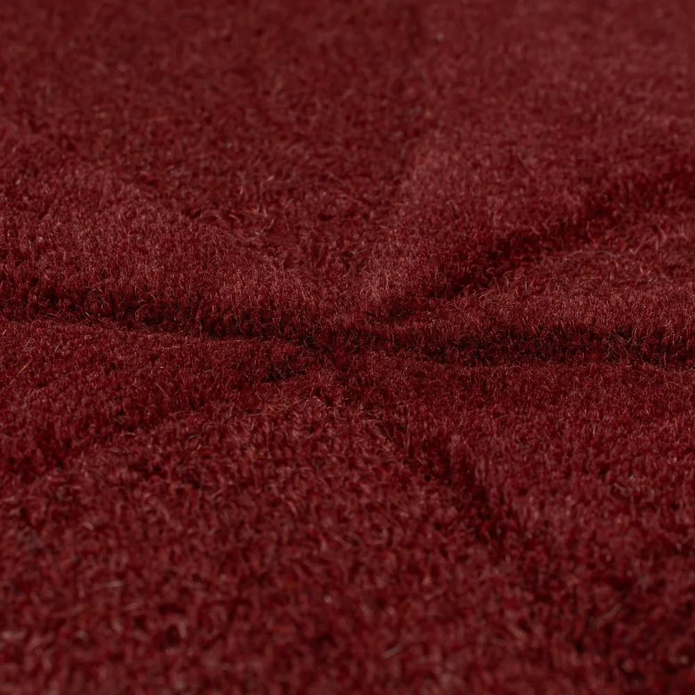 Vínový ručně tkaný vlněný kulatý koberec ø 160 cm Shard Red – Flair Rugs