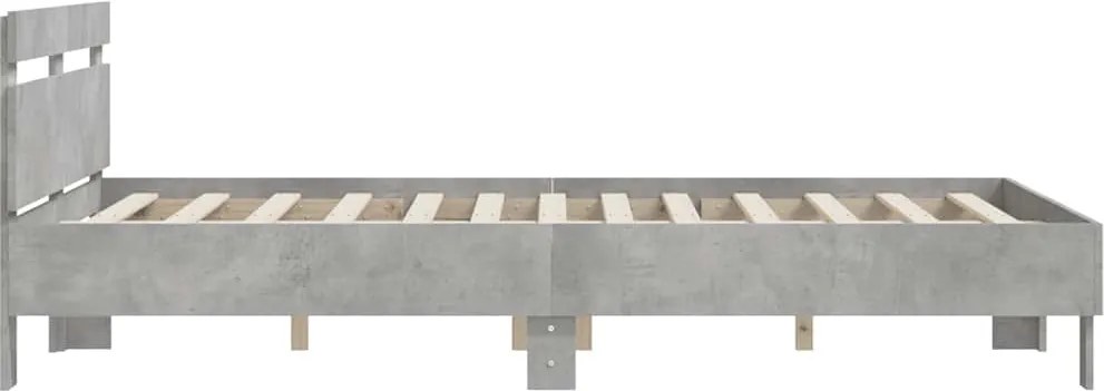 Rám postele s čelem betonově šedý 140 x 190 cm kompozitní dřevo 3207437