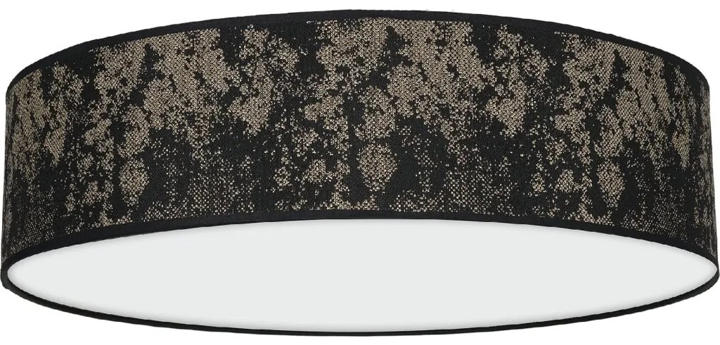 Stropní svítidlo Satino Round, 1x černé/zlaté textilní stínítko, (bílé plexisklo), (fi 50 cm)
