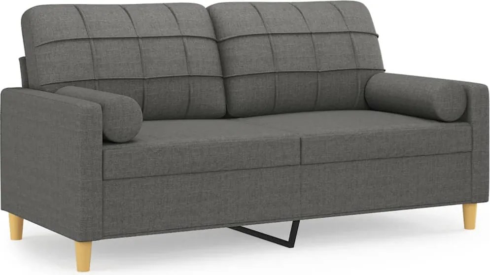 2místná pohovka s polštáři tmavě šedá 140 cm textil 3200783