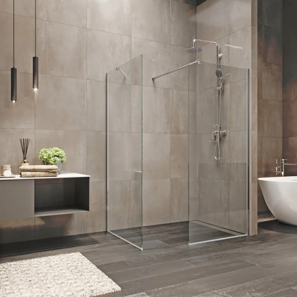 Mereo Mereo, Sprchová stěna WALK IN, Novea, chrom ALU, sklo Čiré, CK10602H