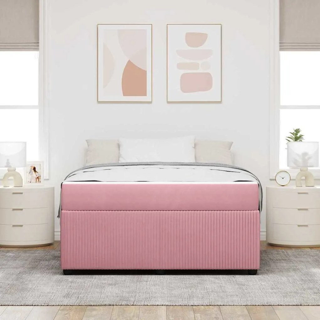 Rám postele Růžová 160 x 200 cm textil 3398417
