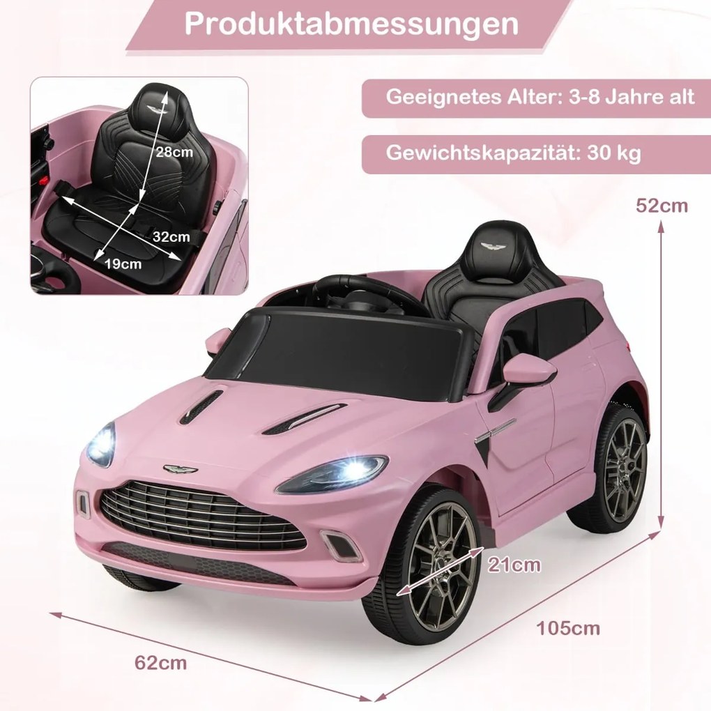 Costway 12 V Aston Martin DBX dětské auto s 2,4 G dálkovým ovládáním 1,4-2,5