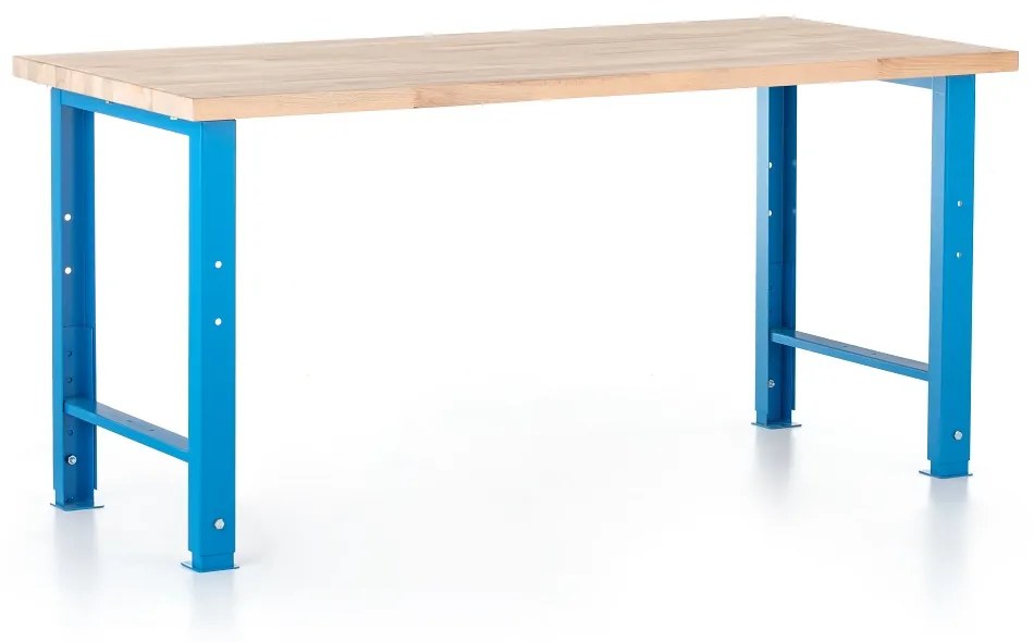 Výškově nastavitelný dílenský stůl Basic, 170 x 80 cm, modrá - ral 5012