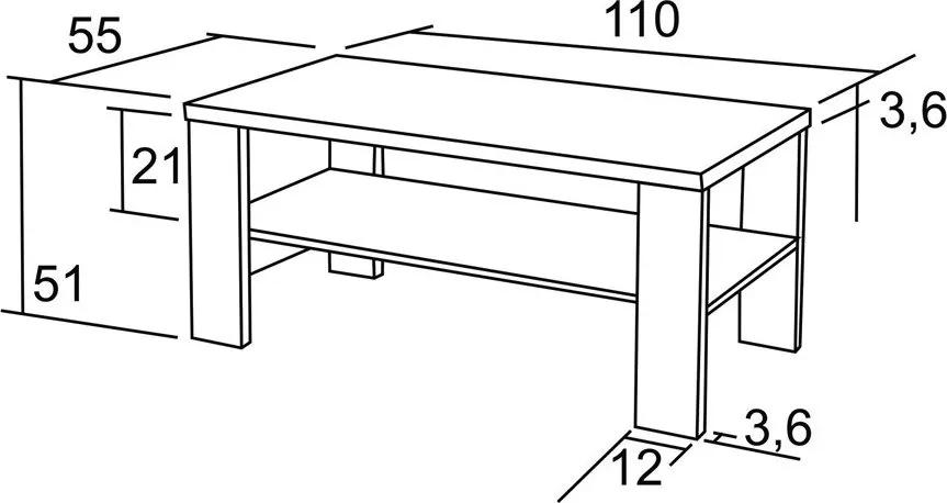 Bradop Konferenční stolek Zbyněk K117 | Provedení: DB - dub bordeaux
