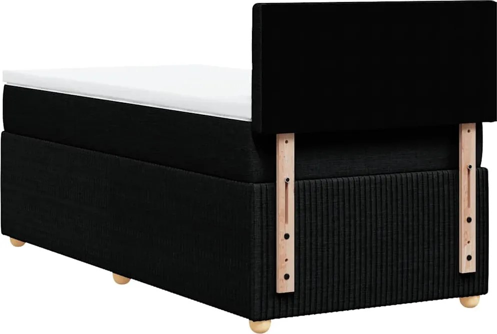Box spring postel s matrací černá 80 x 200 cm textil 3287299