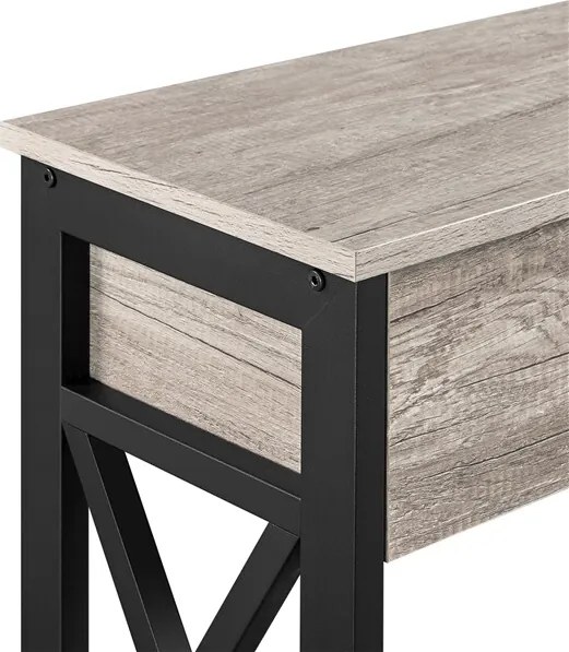 Odkládací stolek – šedá, 100 cm (délka) × 29,5 cm (šířka) × 81 cm (výška) (266429553012)