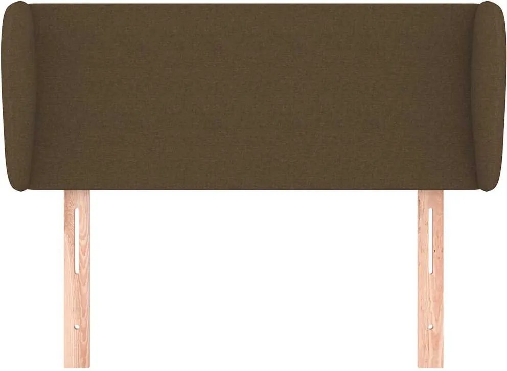 Čelo postele typu ušák tmavě hnědé 103x23x78/88 cm textil 3116857