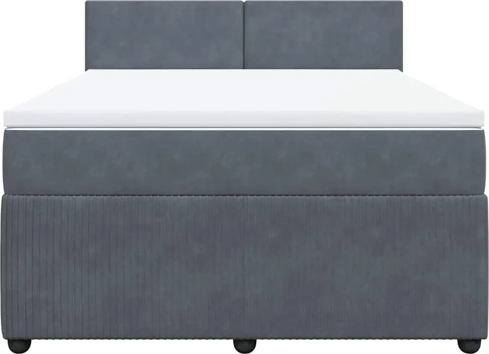 Box spring postel s matrací tmavě šedá 160x200 cm samet 3290077