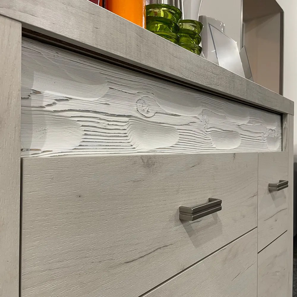 Obývací stěna INDIANAPOLIS k | sestava CH | 330 cm | kraft bílý
