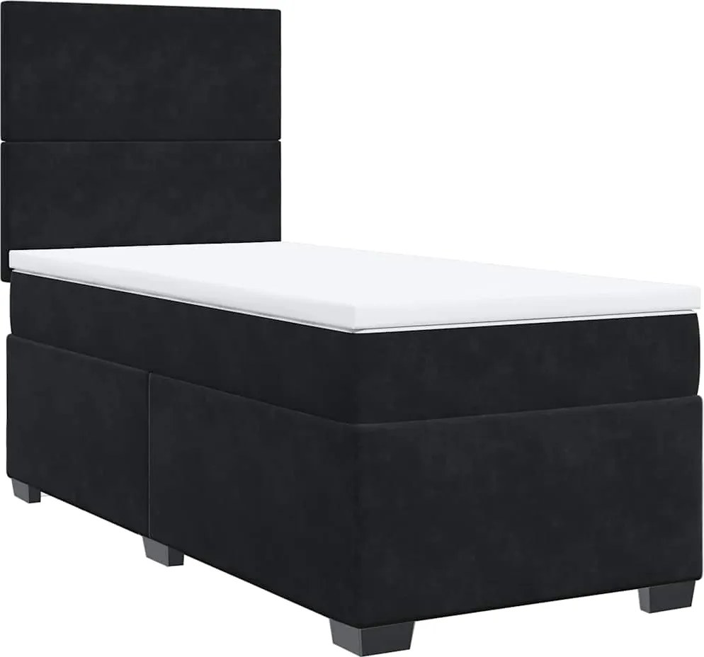 Box spring postel s matrací černá 80 x 200 cm samet 3293058