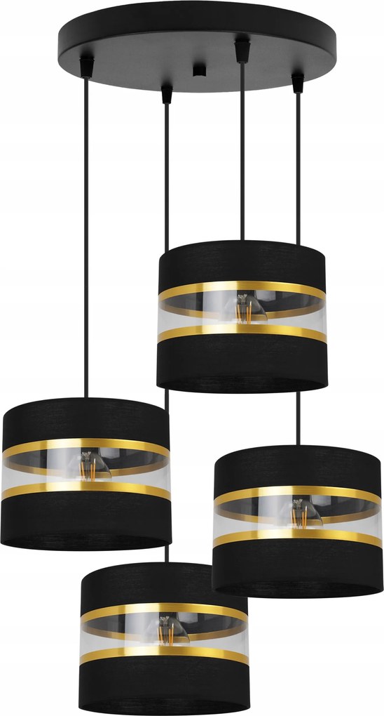 Závěsná Lampa Stropní Lustr Glamour Stínidlo Moderní Zlaté Pruhy