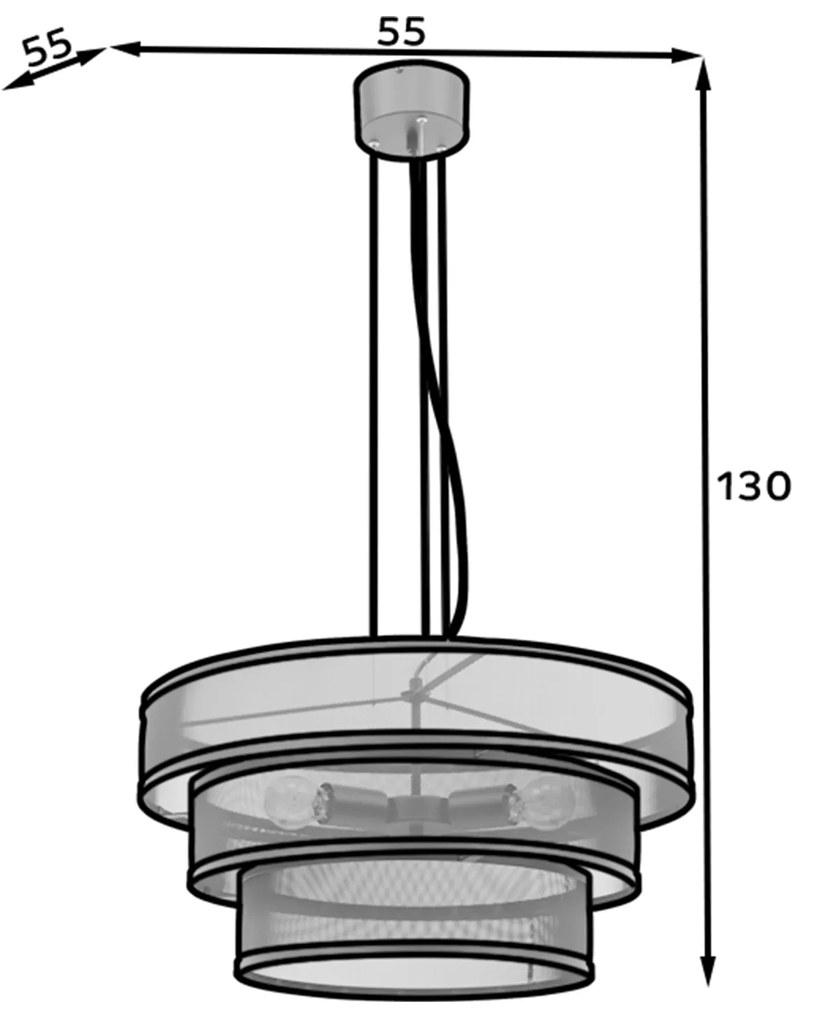 Eltap Industriální závěsné osvětlení Orabela 3B, 55x130x55cm