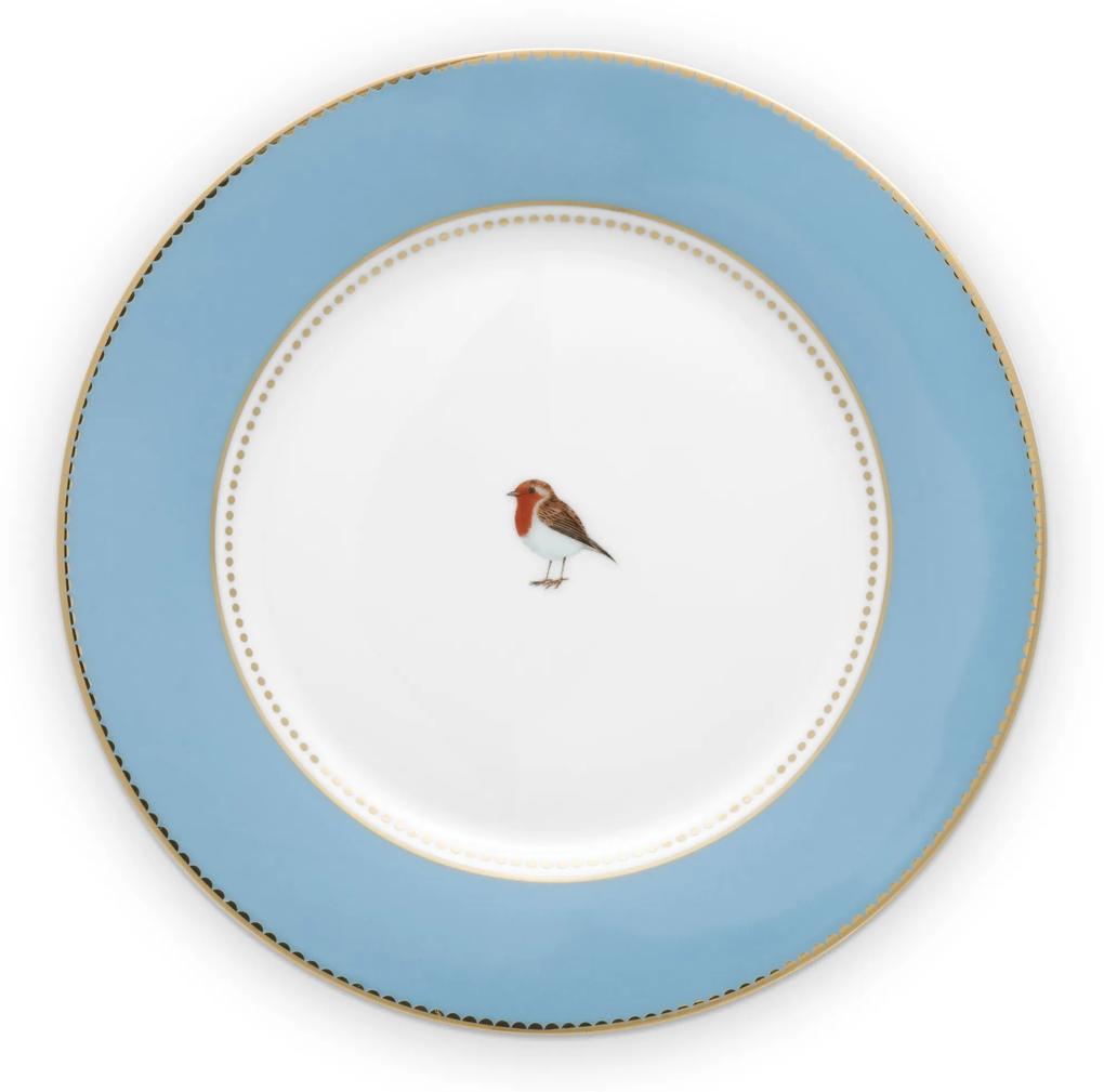 Pip Studio Love Birds talíř Ø 21cm, modrý (snídaňový talíř)