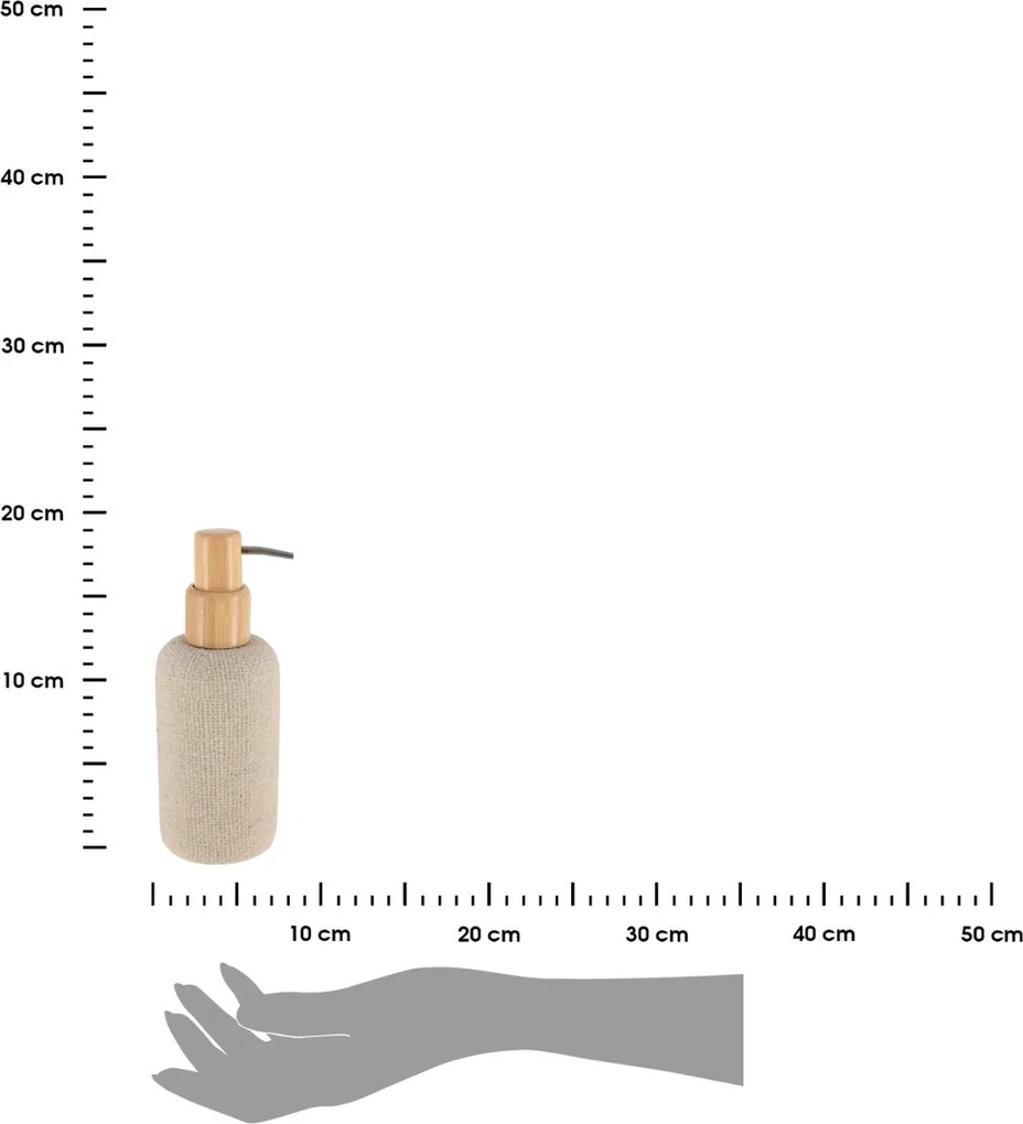 Dávkovač mýdla Solena, béžová/s dřevěnými prvky, 340 ml