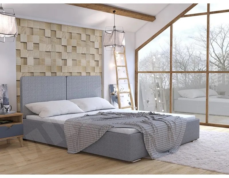 Čalouněná postel do ložnice Szymi, Rozměr postele: 140 x 200 cm, Rošt: kovový, Potah:: Puerto 1 + Galahad 1542