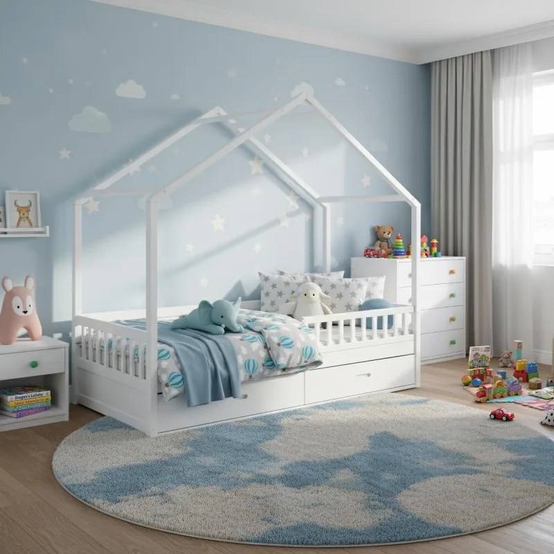 Postel Montessori BIANKA 90x200, masiv bílá Kondela 0000396817