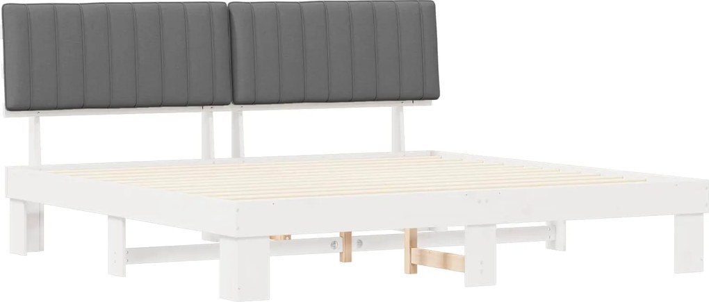 Rám postele s čalouněným čelem s čelo Světle šedá 200 x 200 cm 3398098