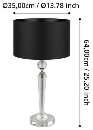 Eglo 390158 - Stolní lampa PASIANO 1xE27/40W/230V černá