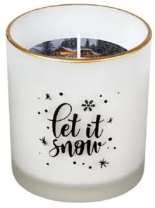 Svíčka ve skle LET IT SNOW - zimní mráz