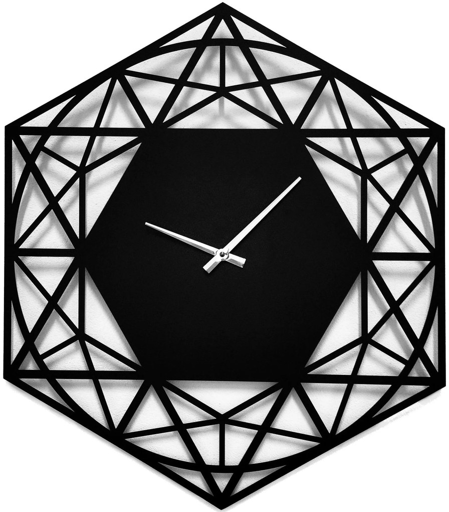 Černé kovové nástěnné Hodiny 15 Velikost: 70 cm