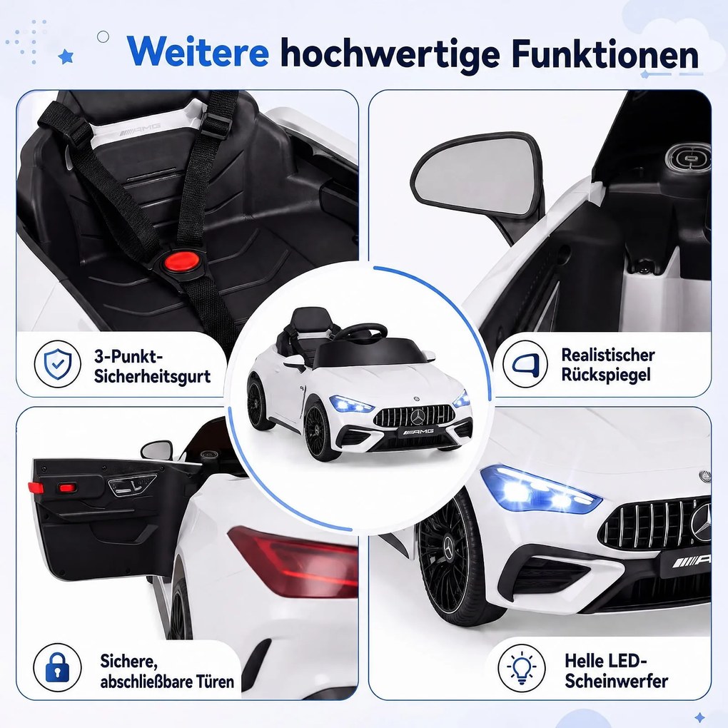 Costway Dětské elektrické autíčko 12 V Mercedes-AMG dětské auto s LED světly